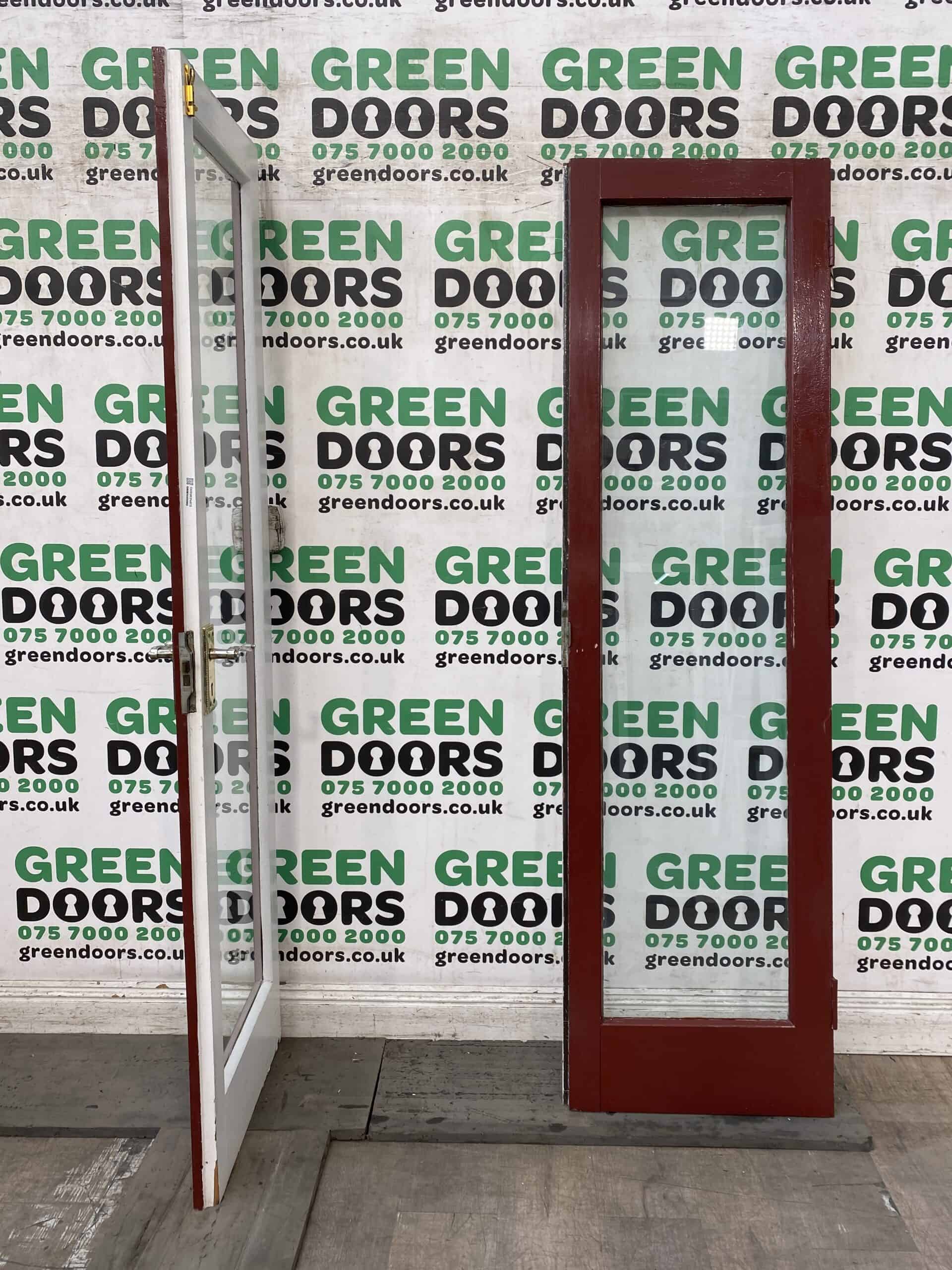 Red Wooden French doors | Green doors
