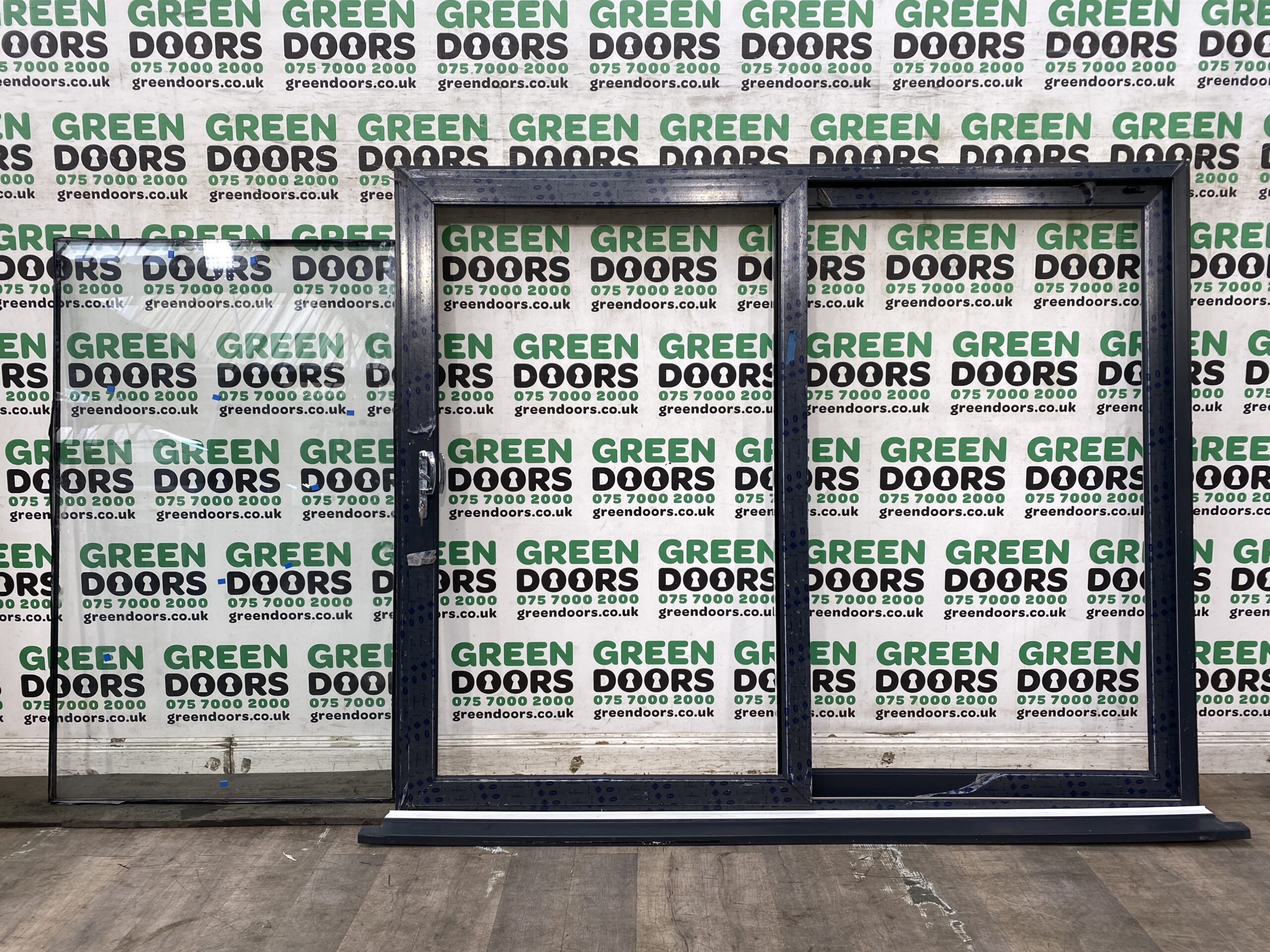 Grey uPVC Patio / Sliding doors | Green doors
