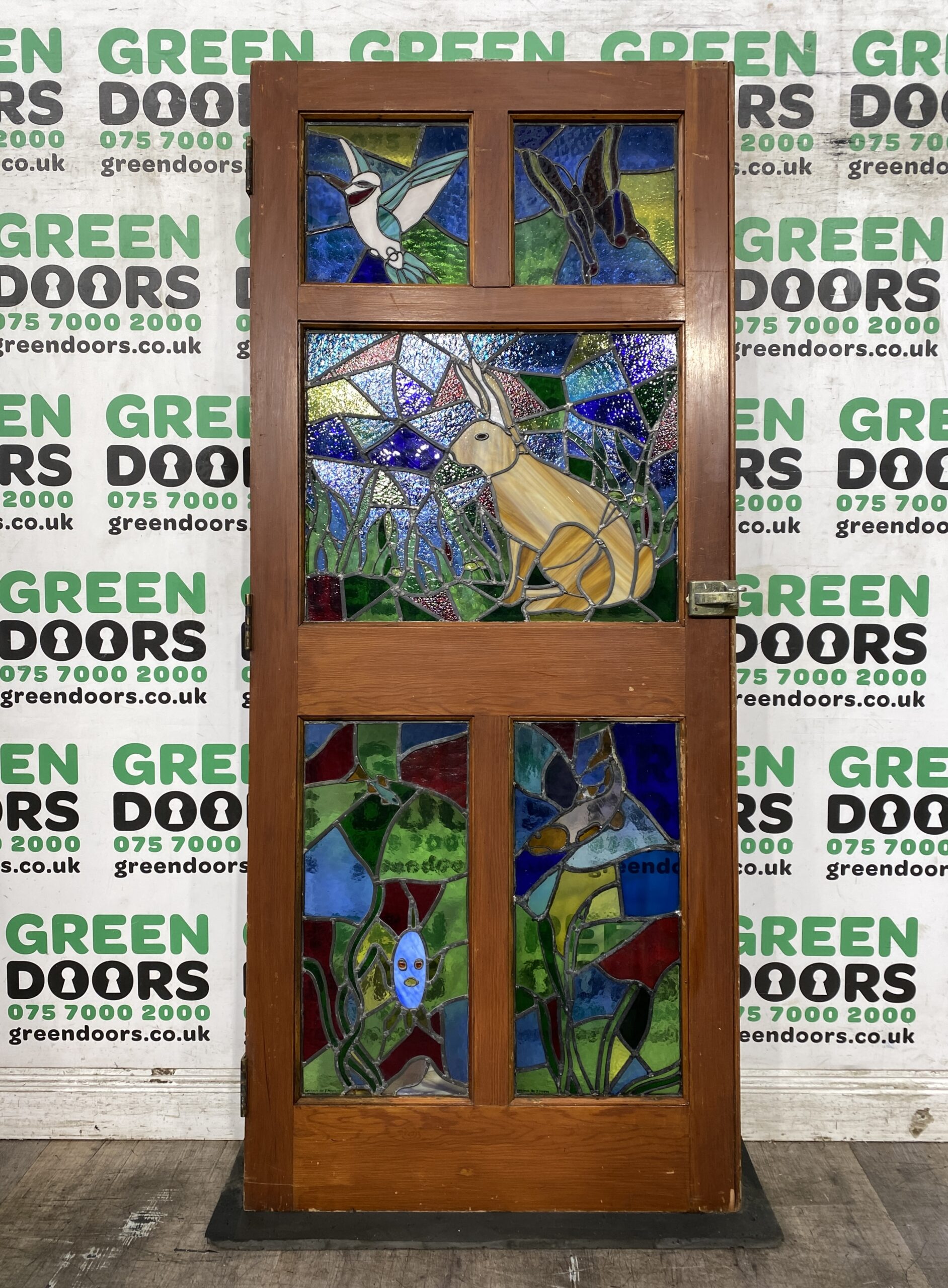 Brown Wooden Back door | Green doors