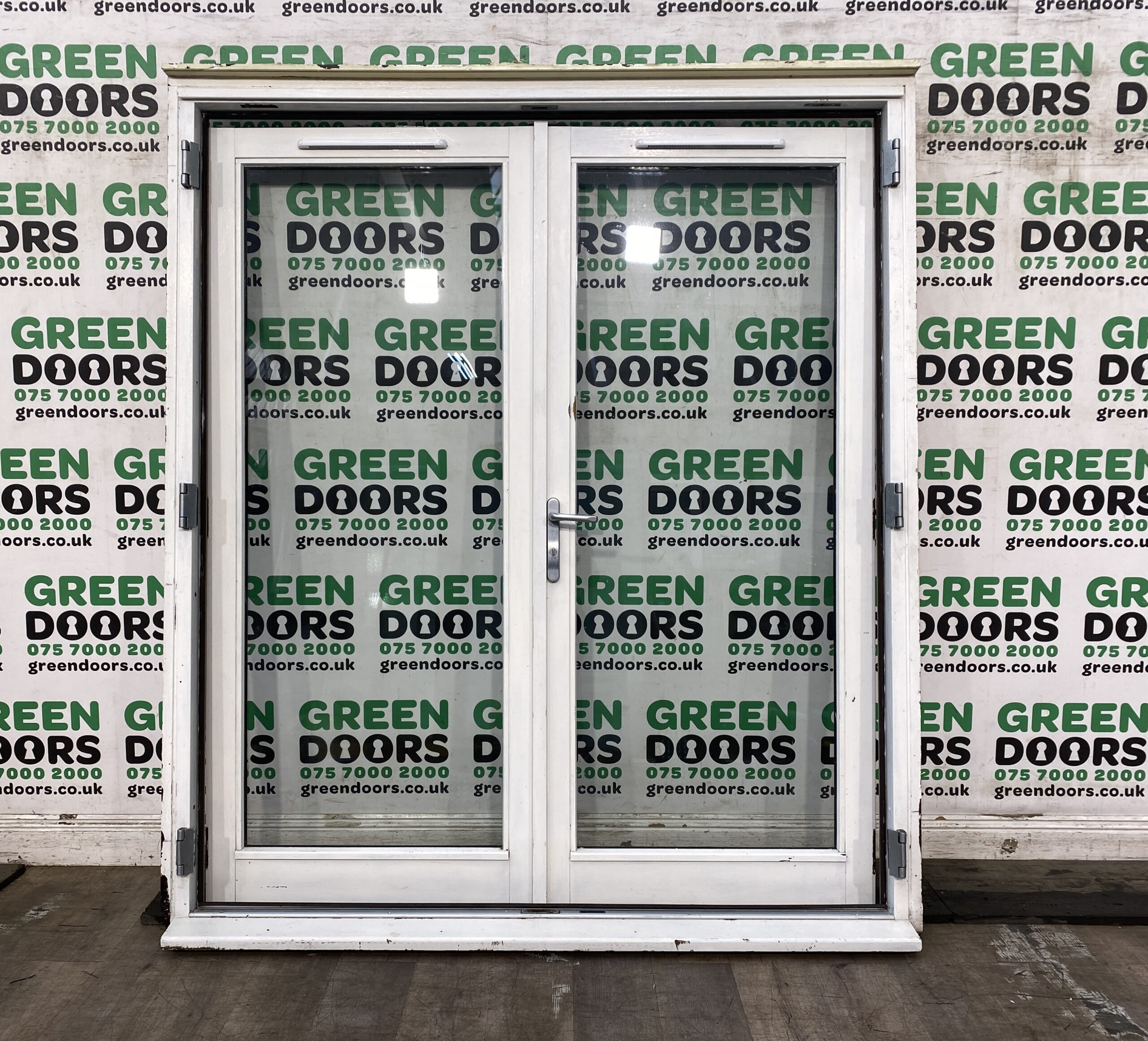 White Wooden French doors | Green doors