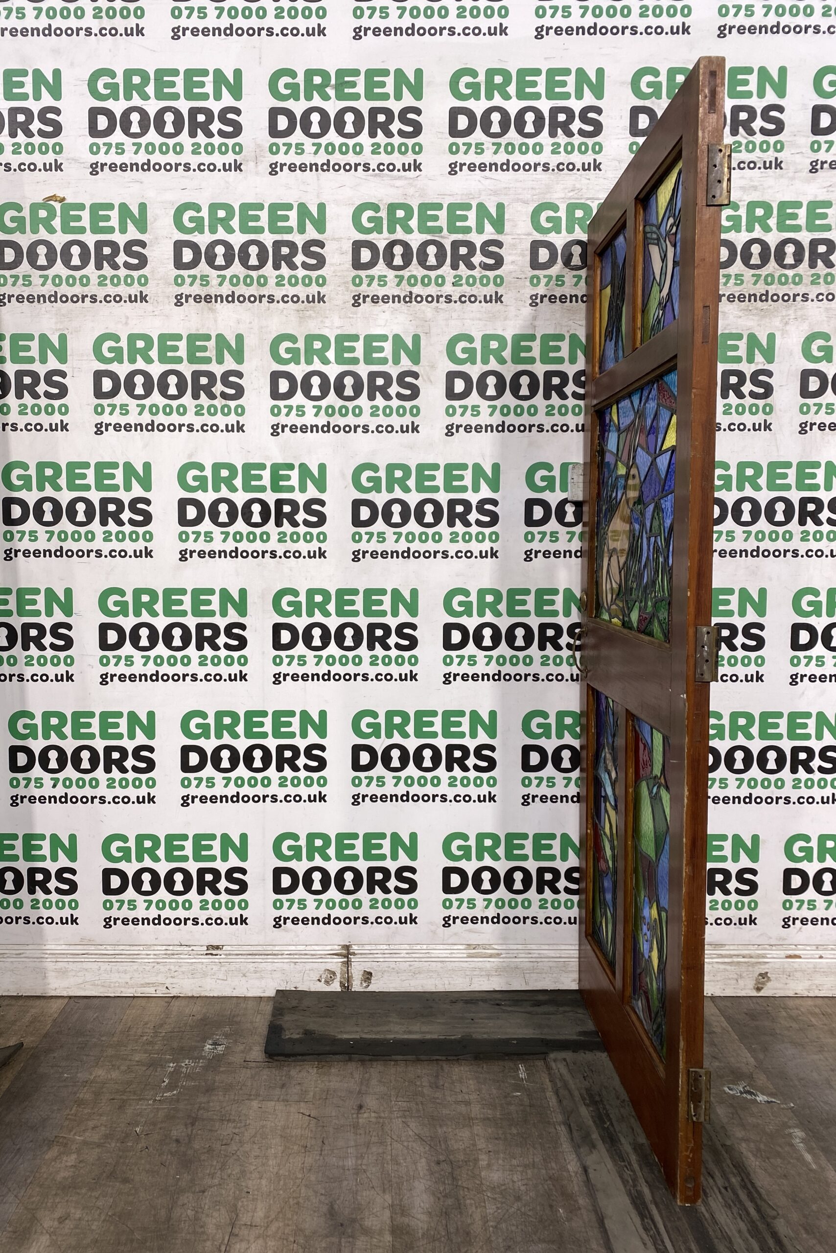 Brown Wooden Back door | Green doors