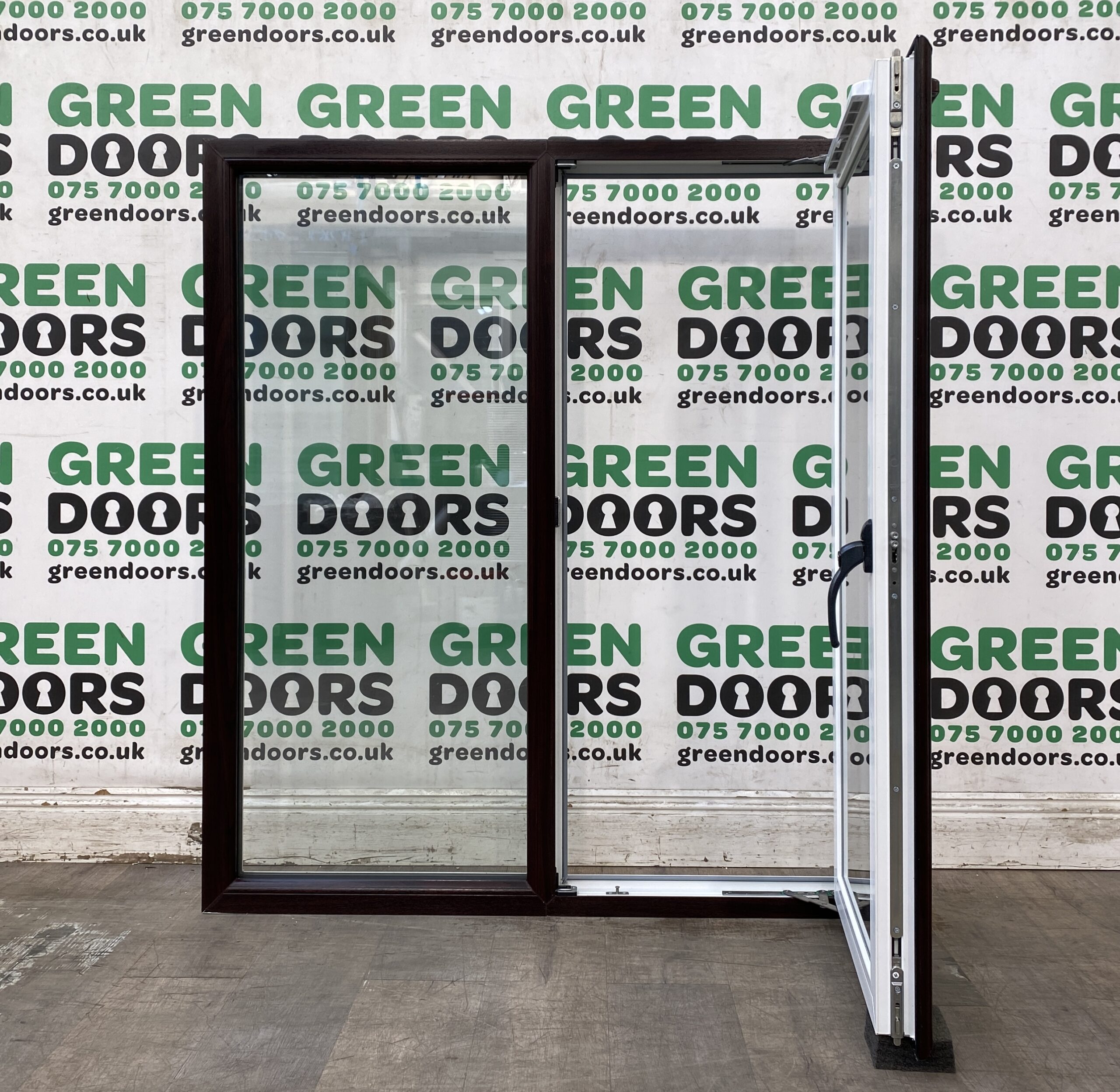 Rosewood uPVC Casement window | Green doors