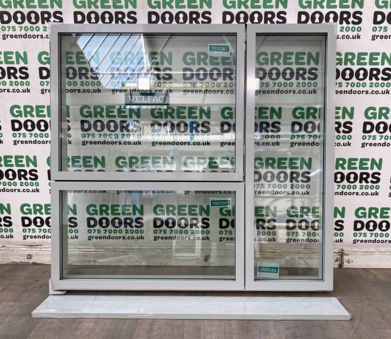 Grey Aluminium Casement window | Green doors