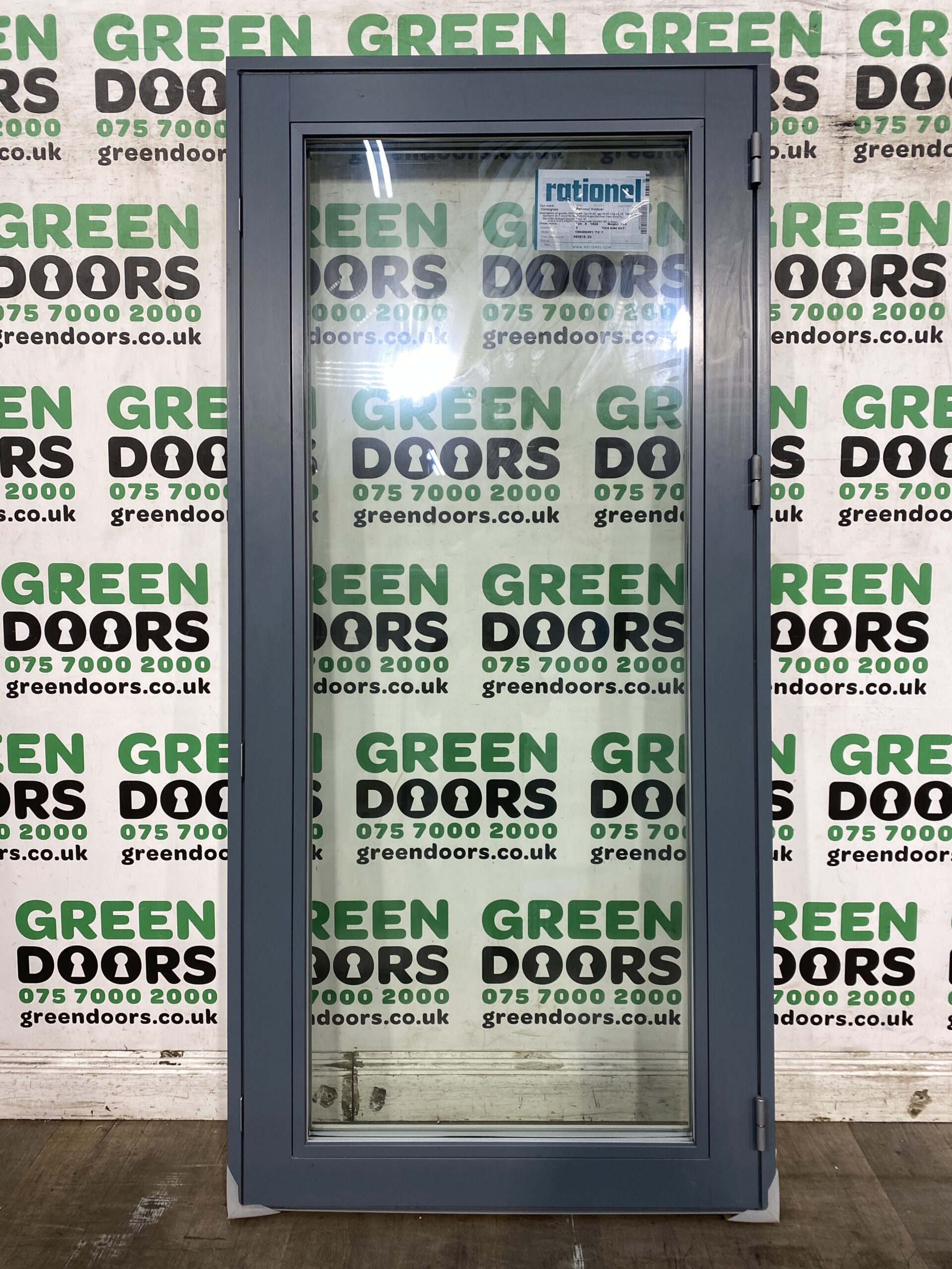 Grey Aluminium Back door | Green doors