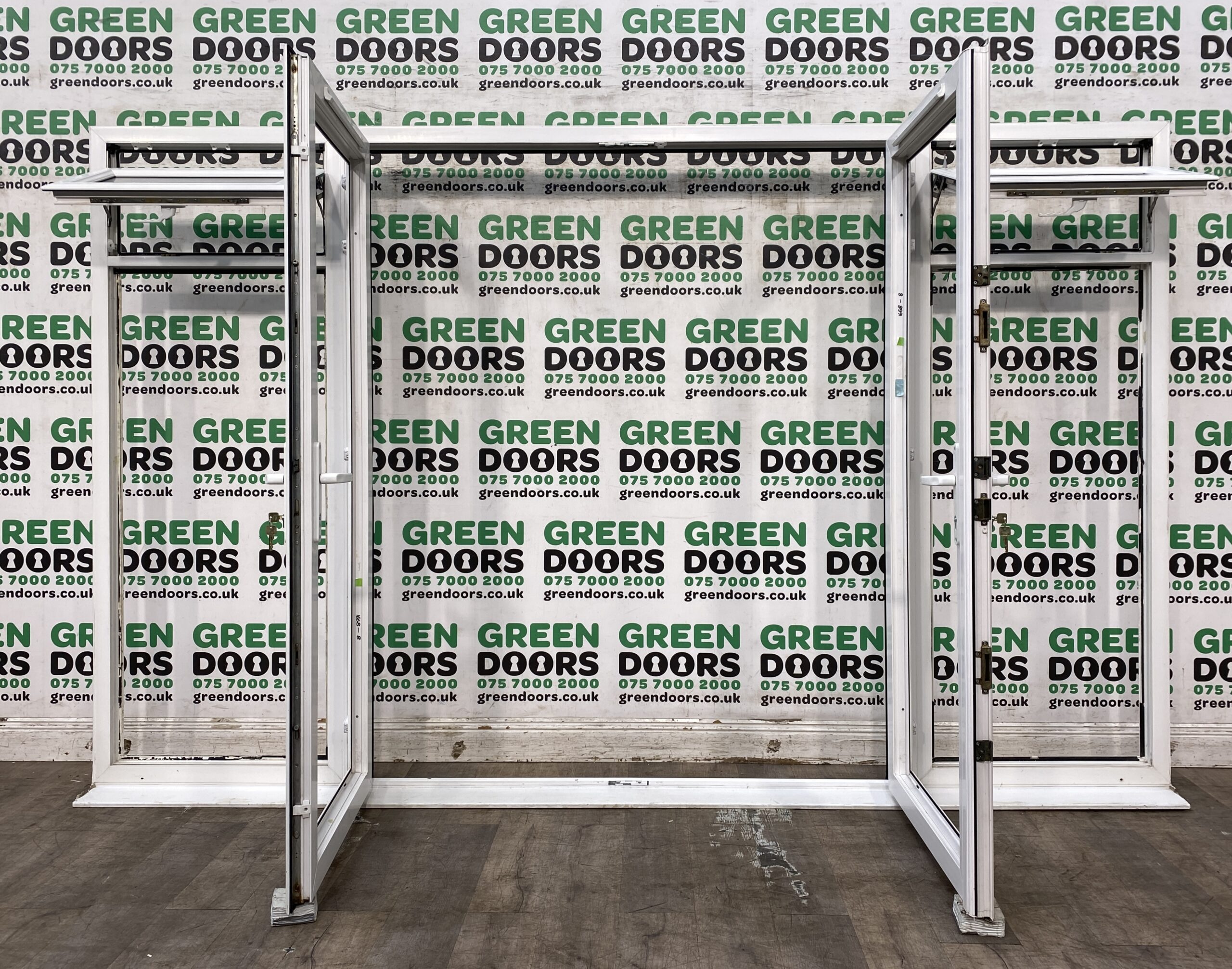 White uPVC French doors | Green doors