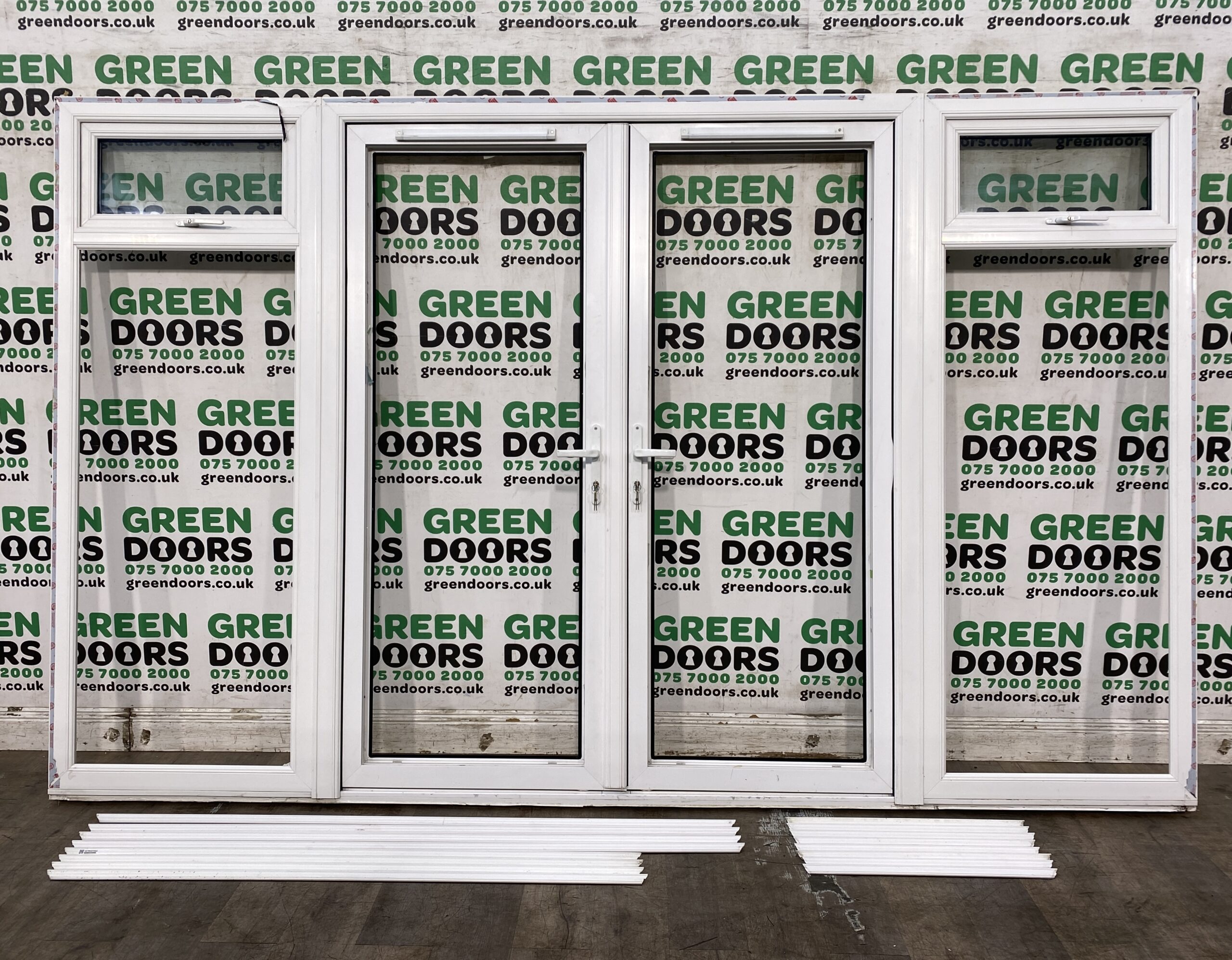 White uPVC French doors | Green doors