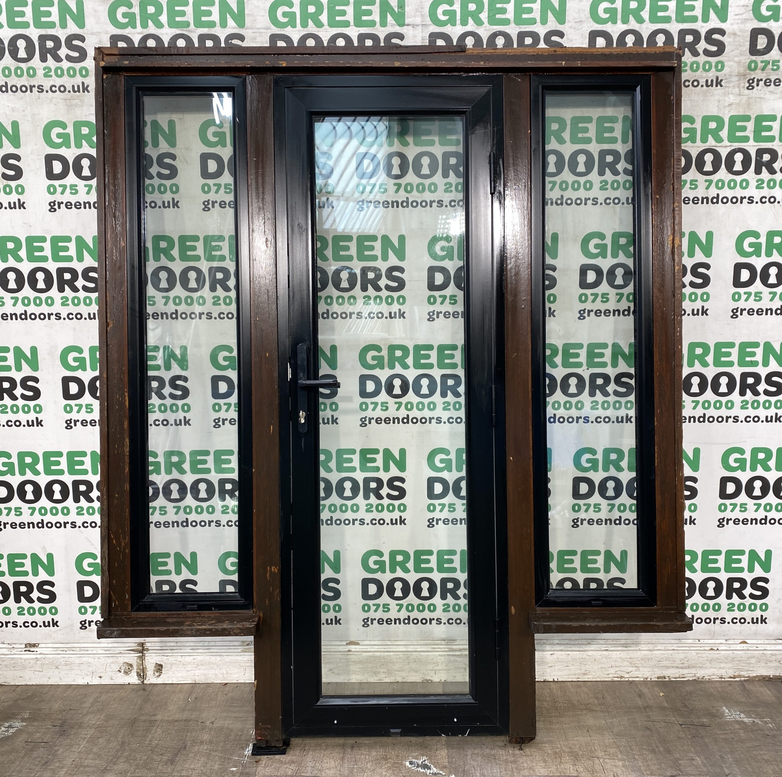 Black Aluminium Back door | Green doors