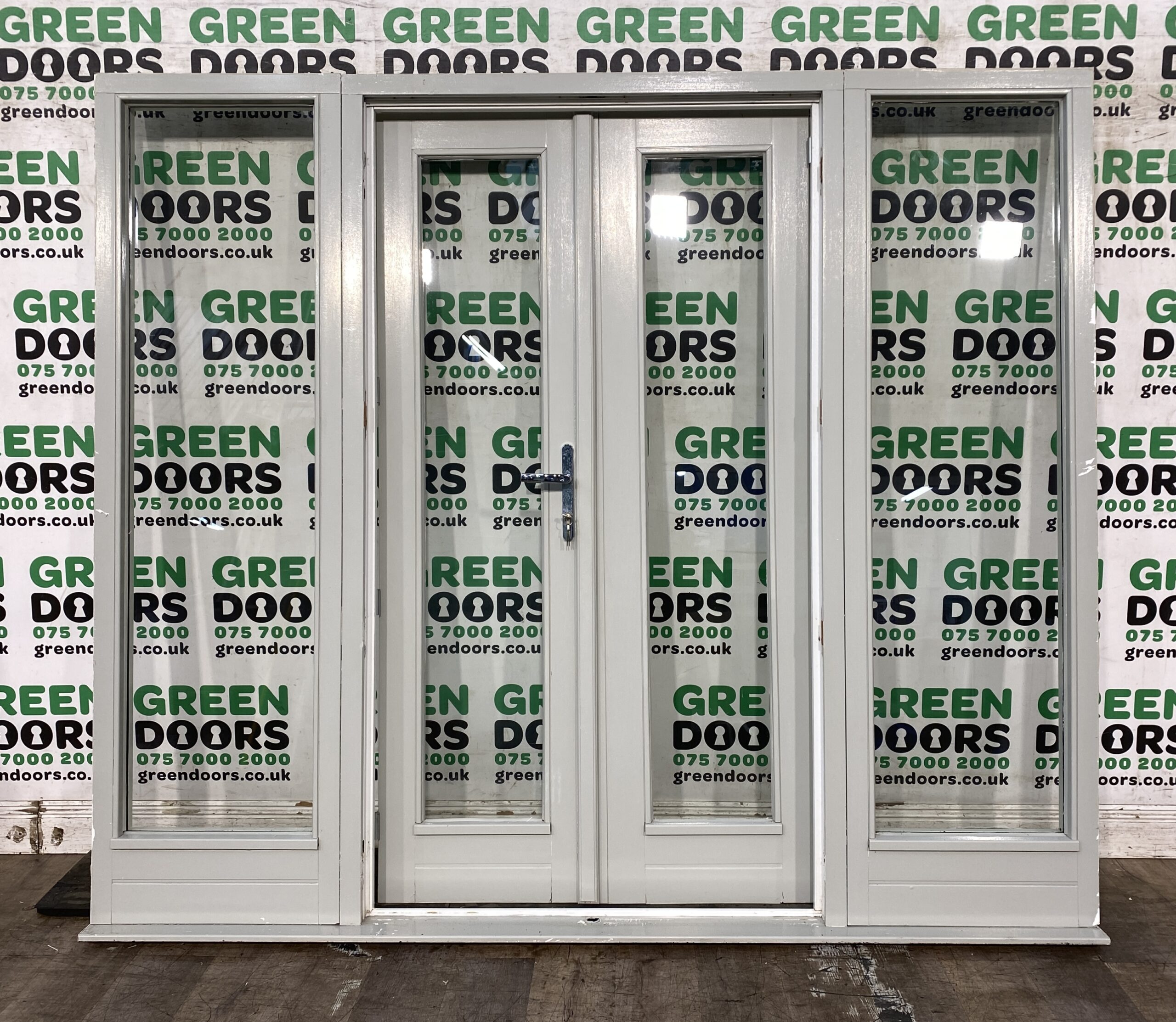 Hardwood French doors | Green doors