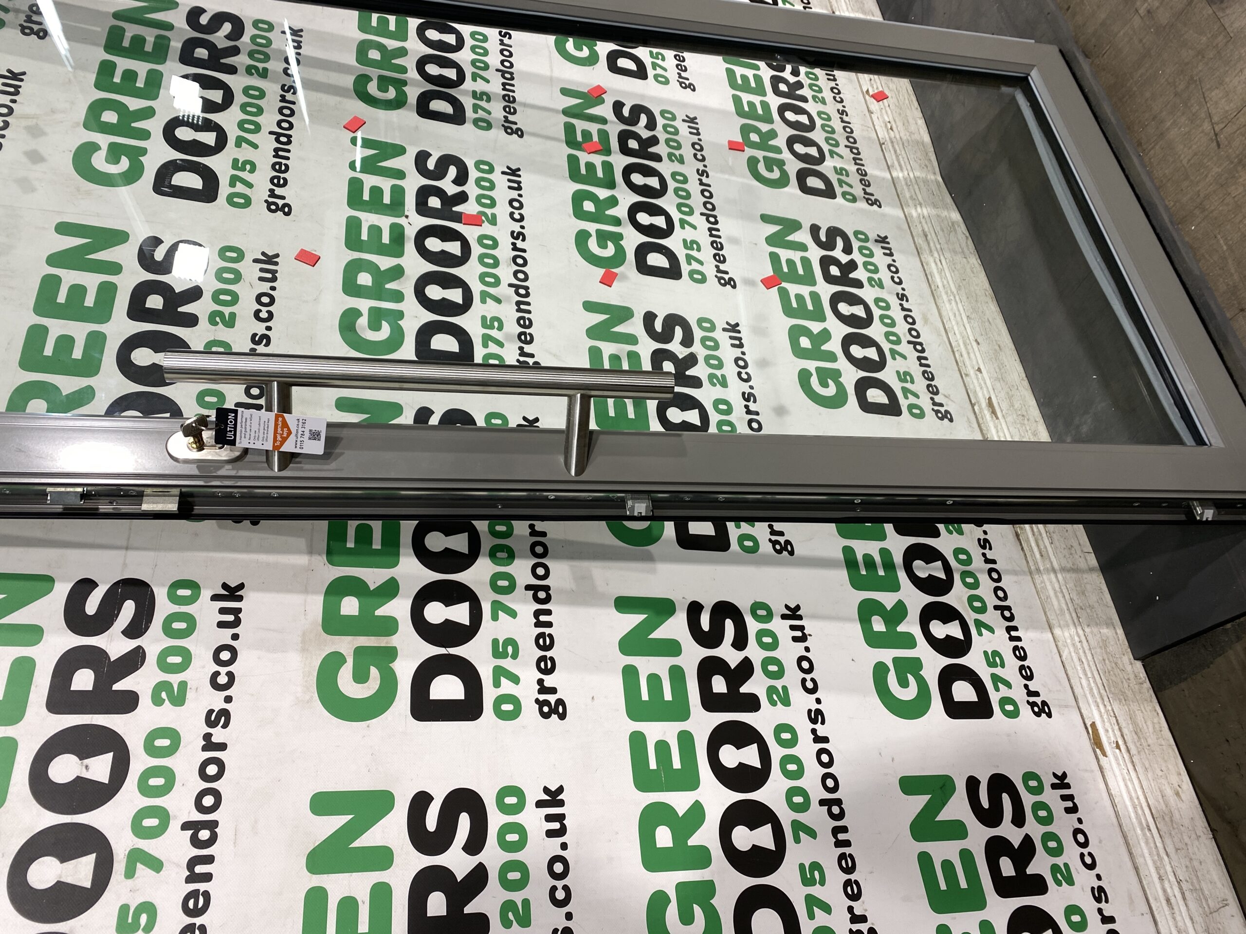 Grey Aluminium Back door | Green doors