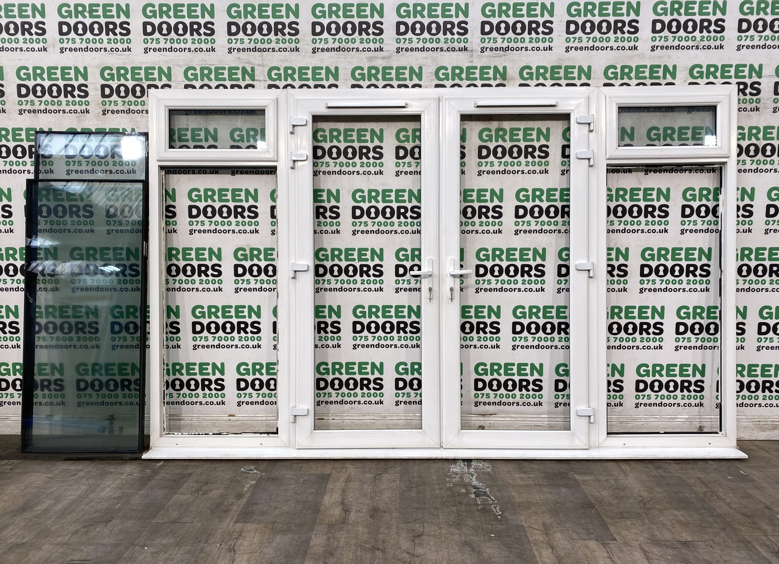 White uPVC French doors | Green doors