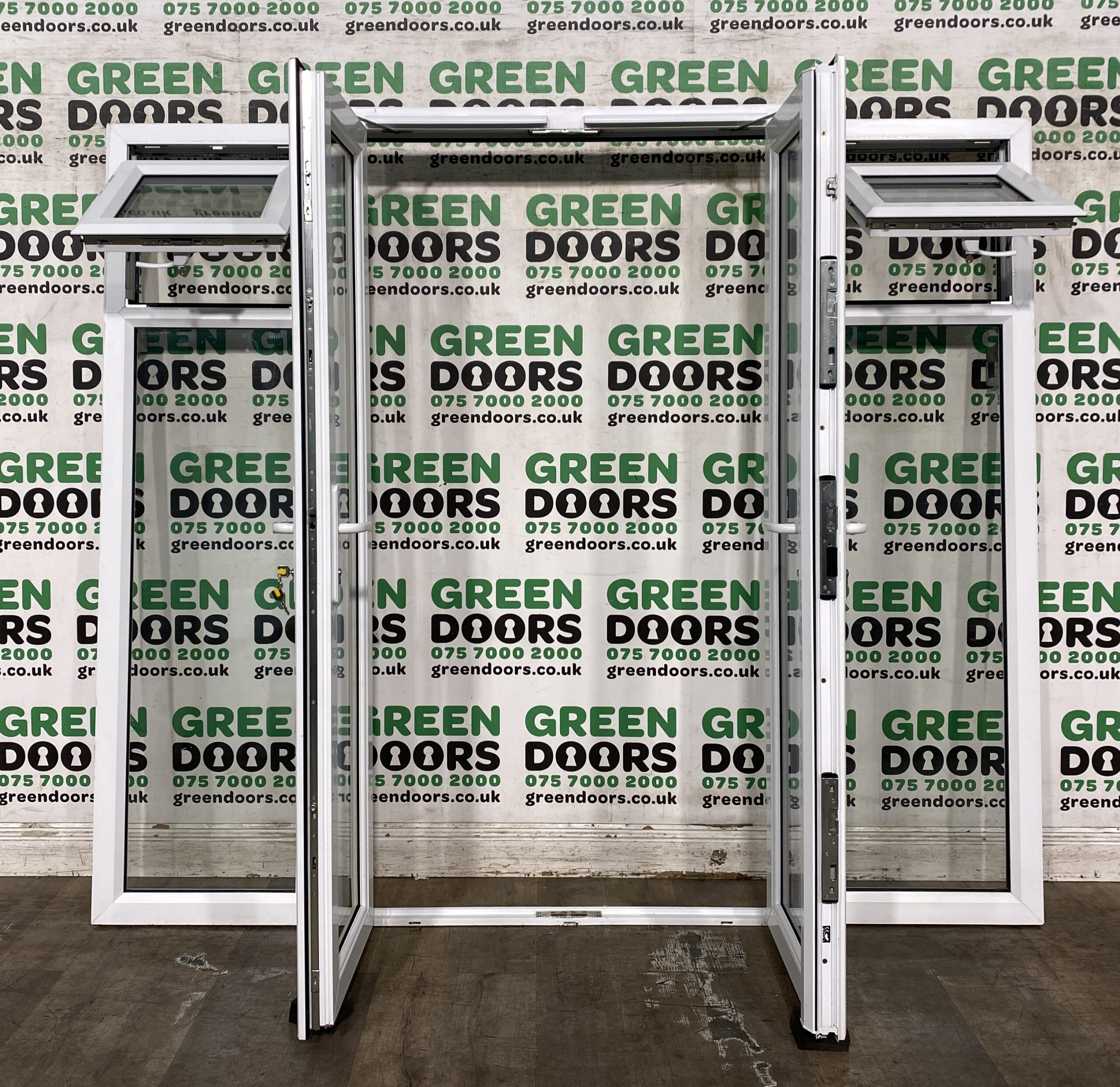 White uPVC French doors | Green doors