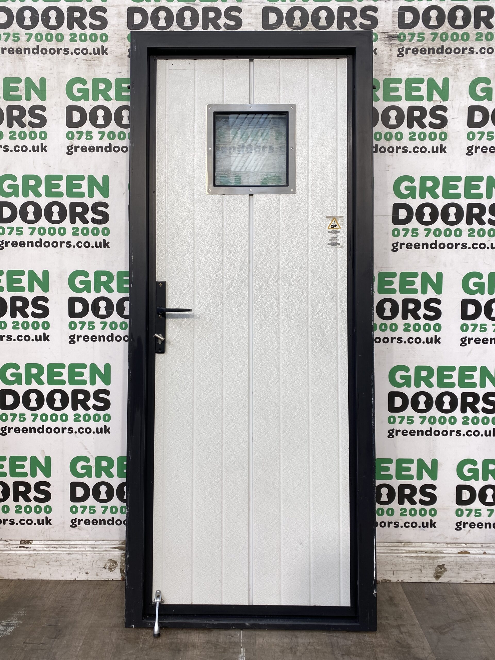 Grey Steel Back door | Green doors