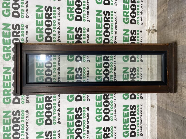 Black Aluminium Fixed window | Green doors