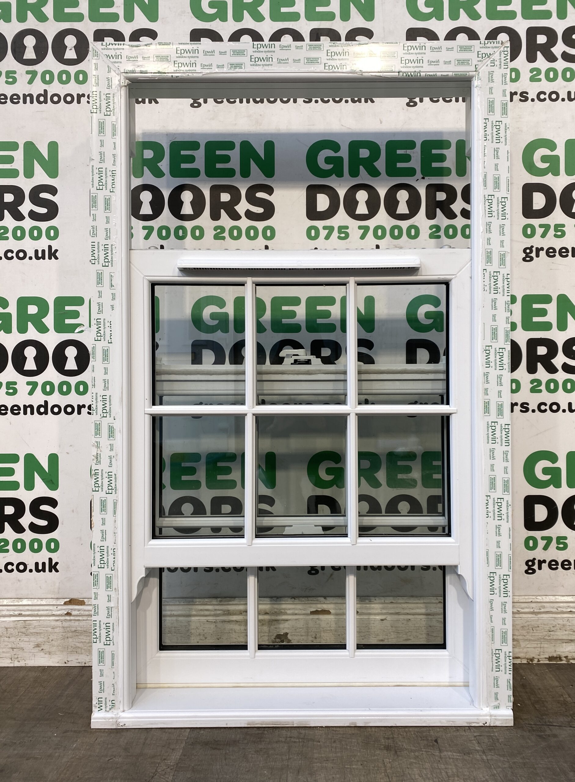 uPVC Box sash window | Green doors