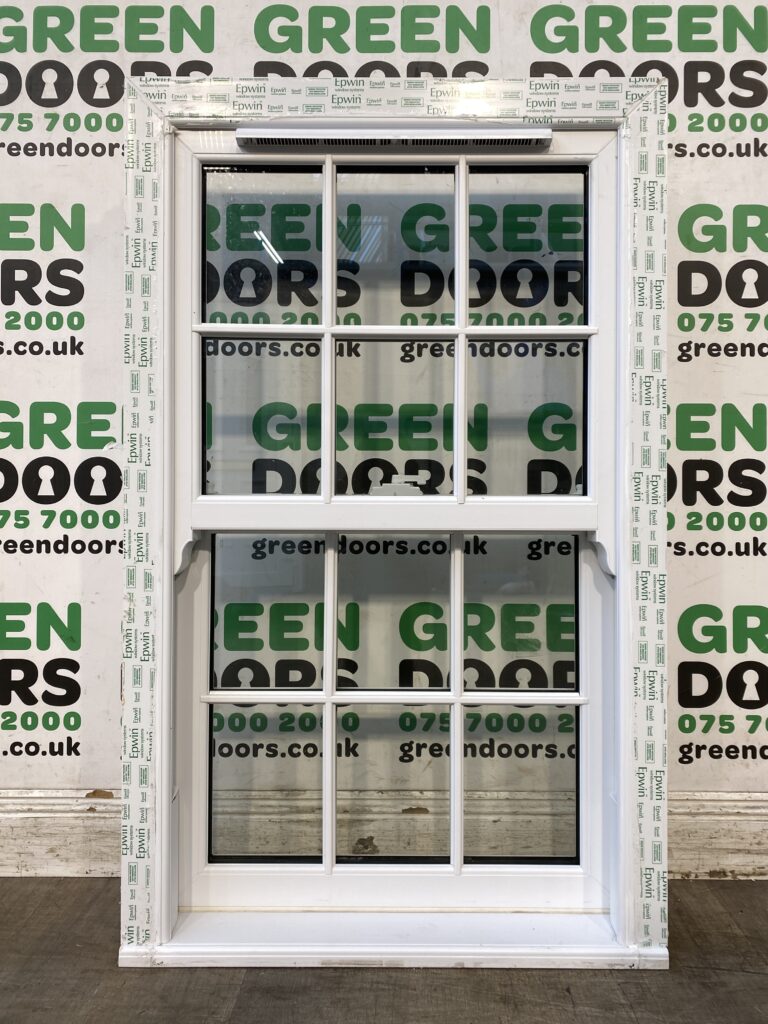 uPVC Box sash window | Green doors