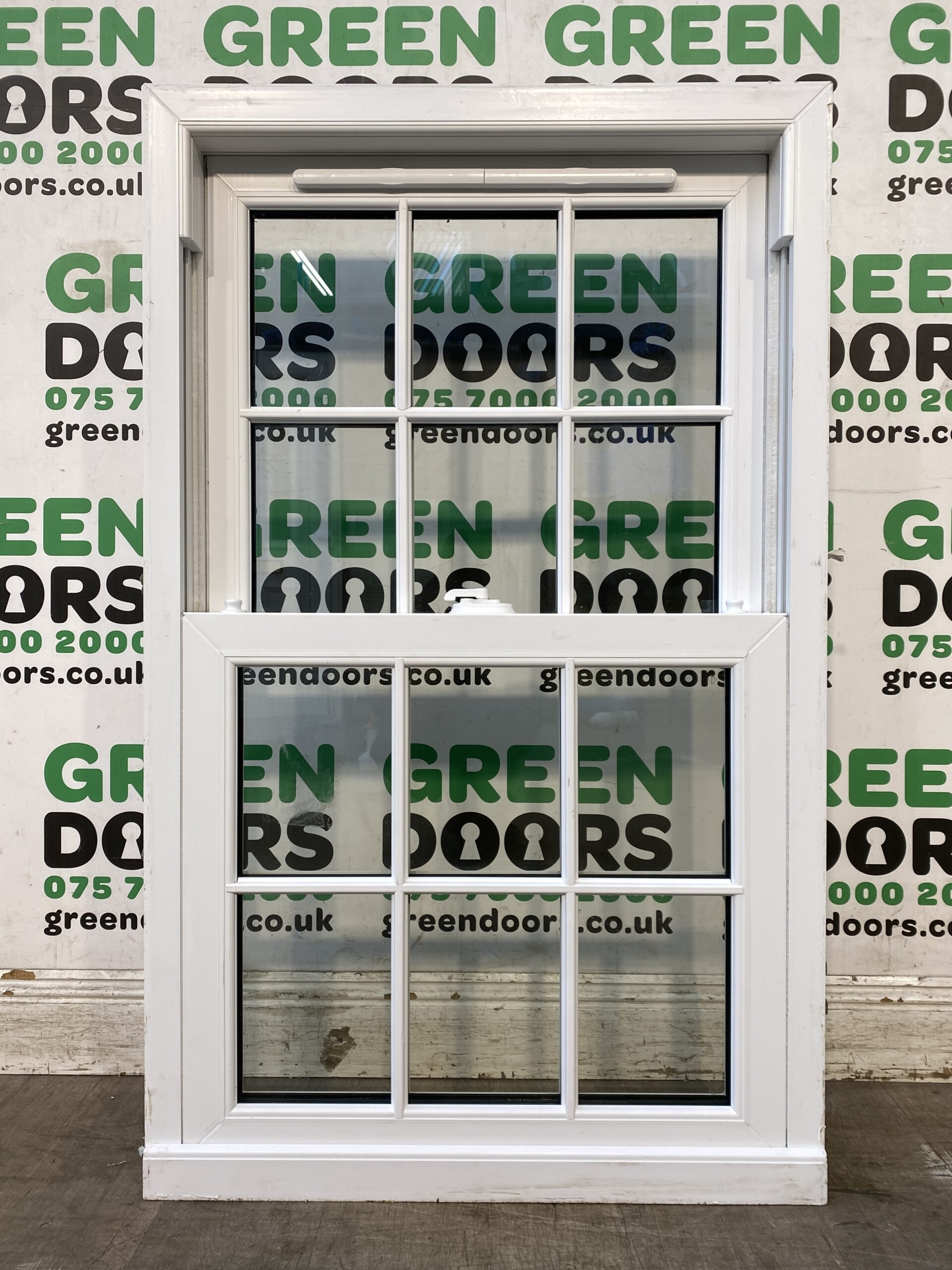 uPVC Box sash window | Green doors