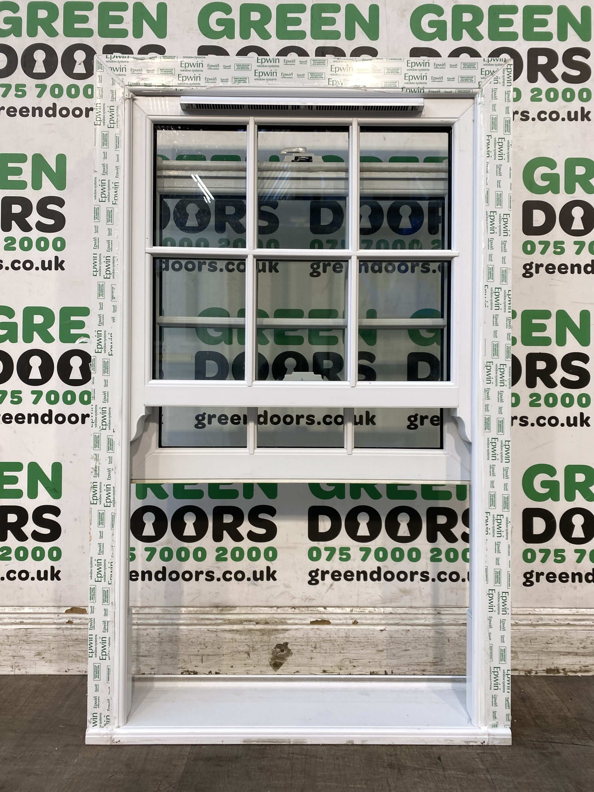 uPVC Box sash window | Green doors