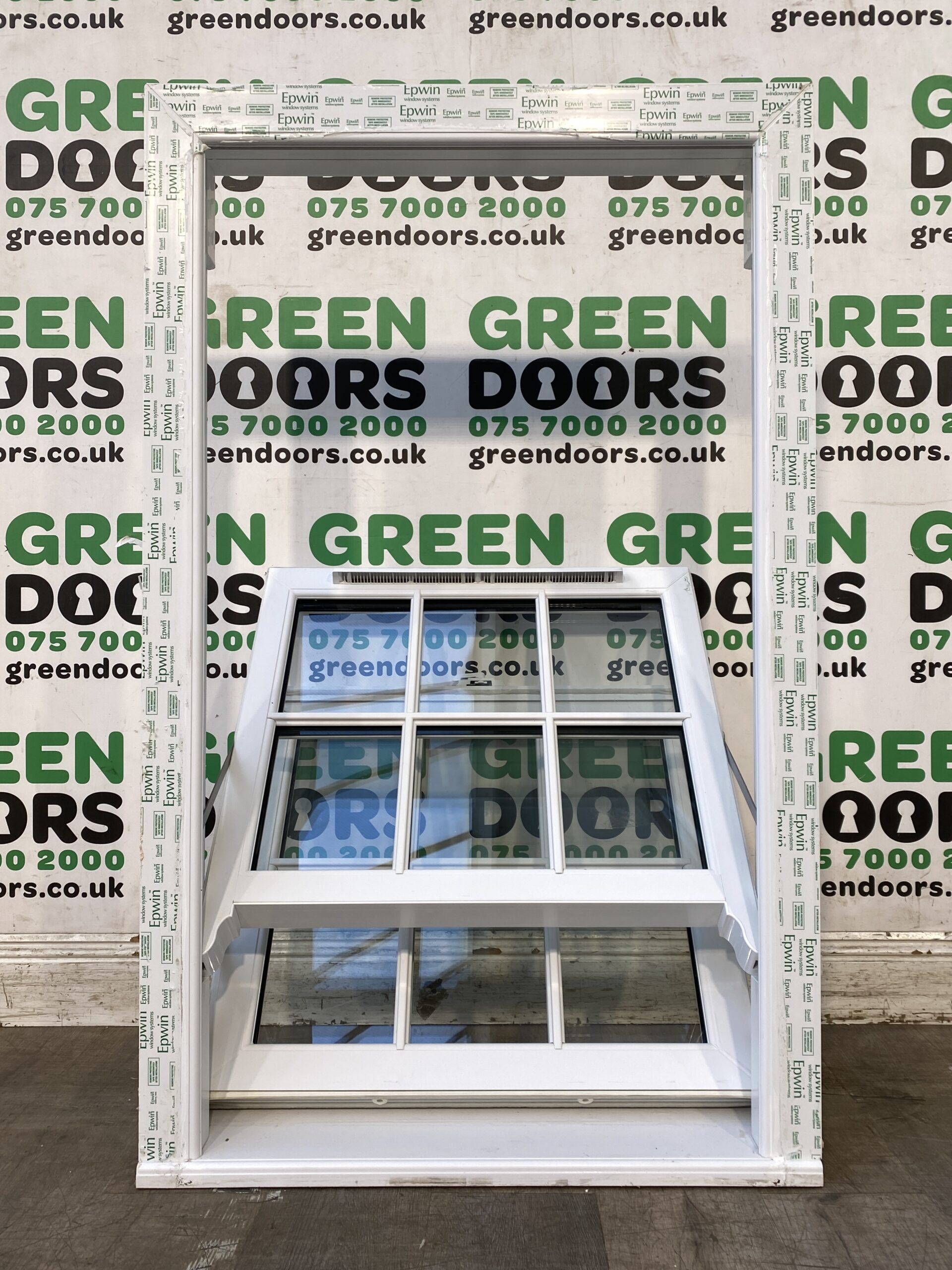 uPVC Box sash window | Green doors