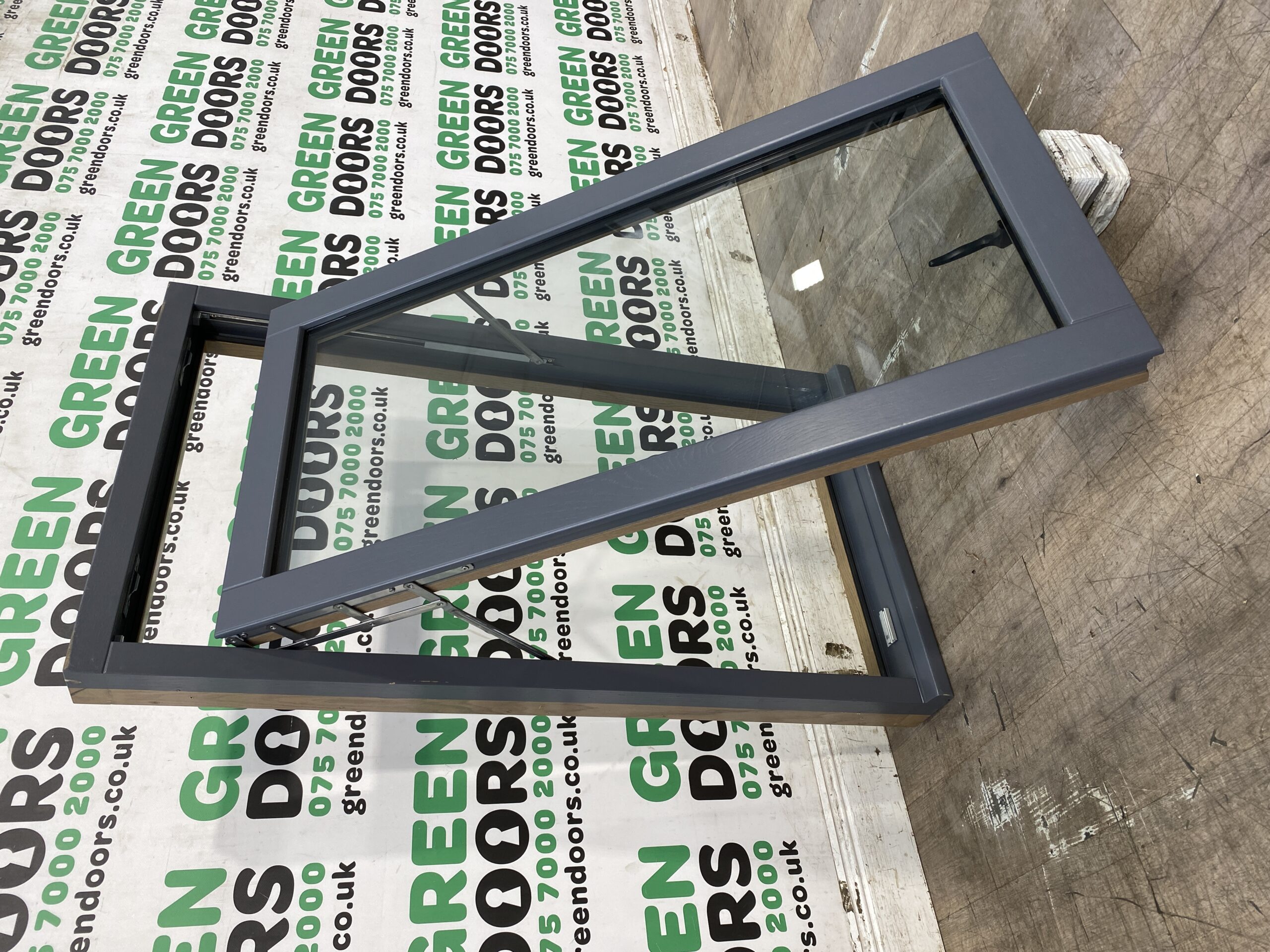 Solid Oak Window | Green doors