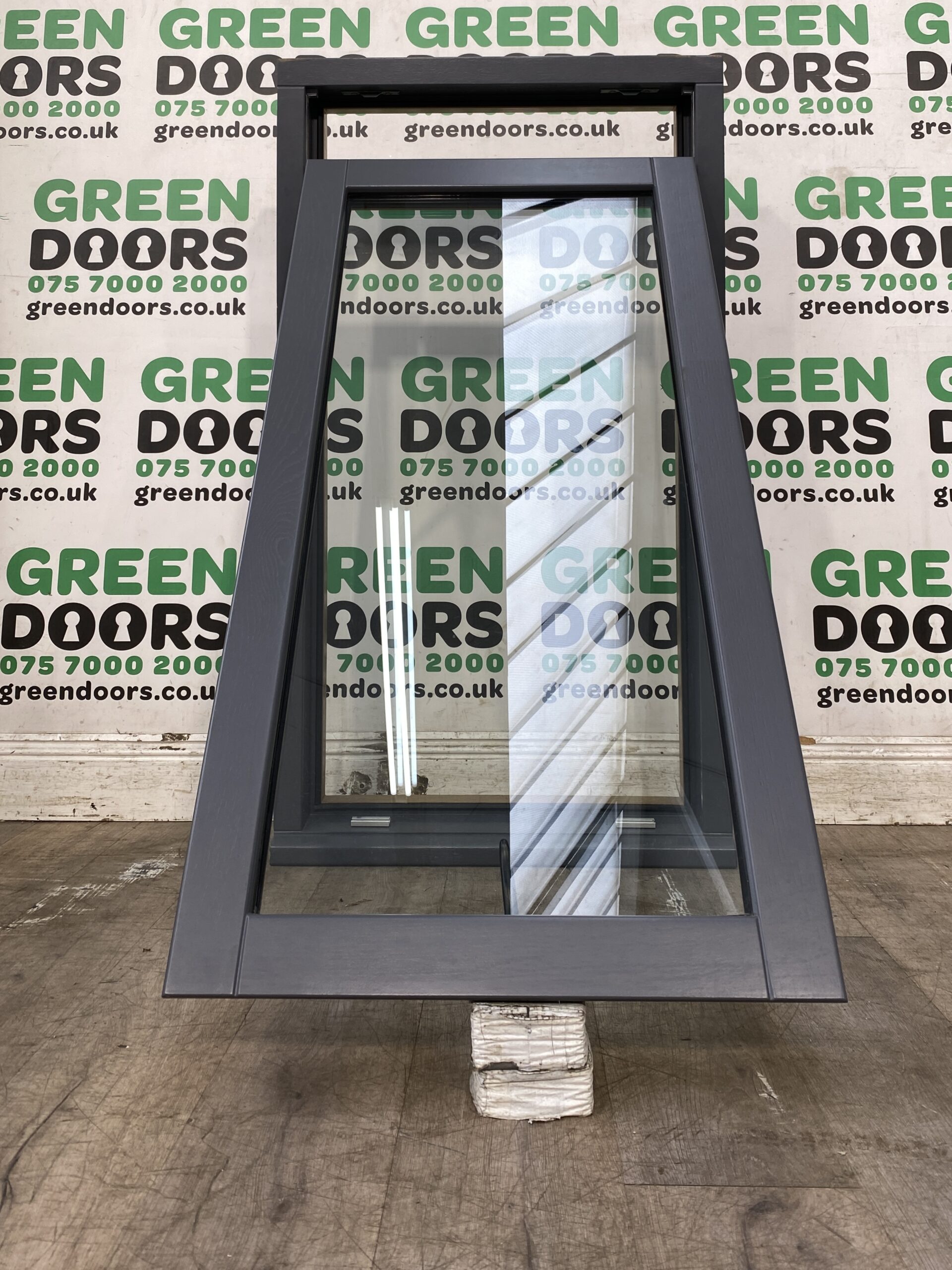 Solid Oak Window | Green doors