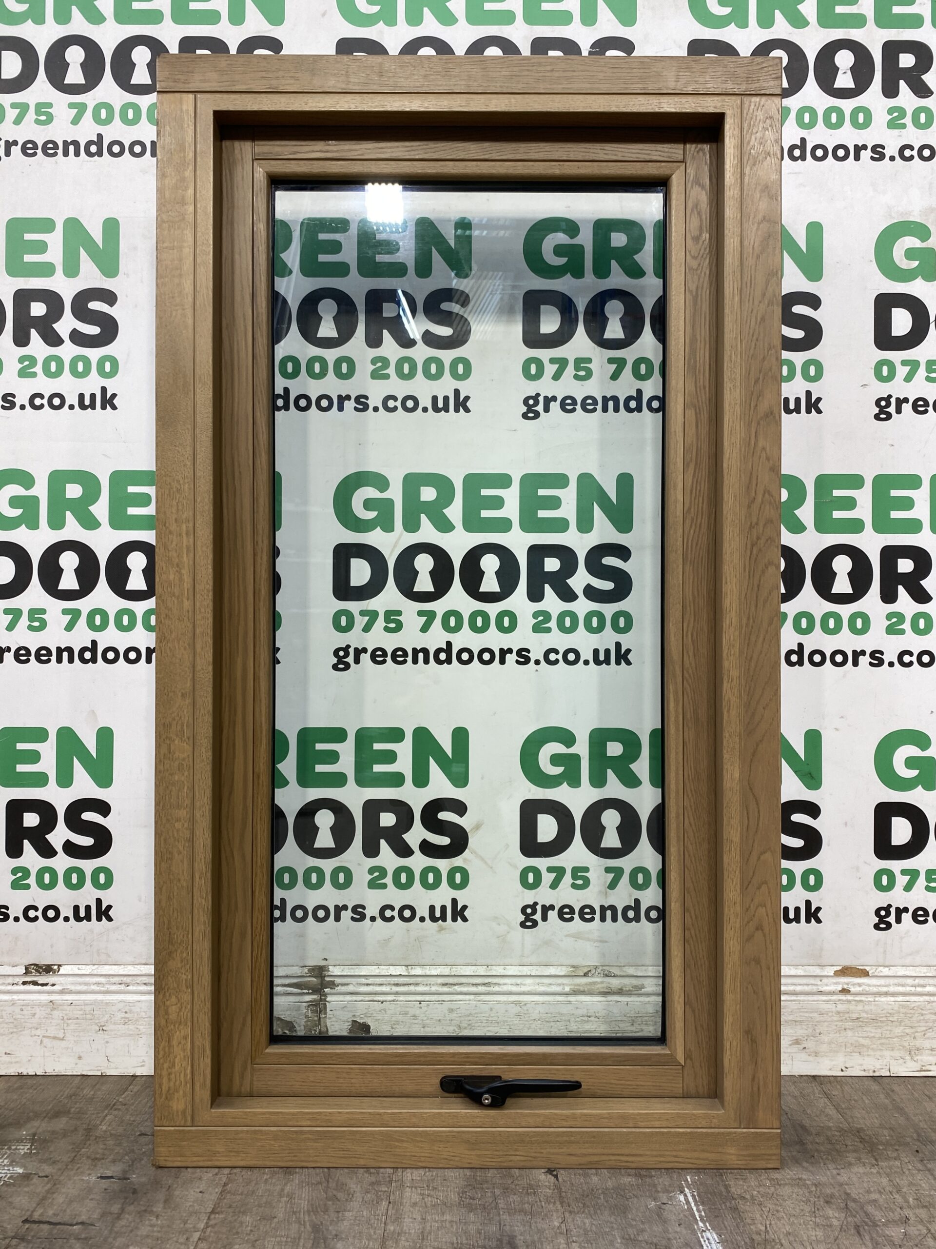 Solid Oak Window | Green doors