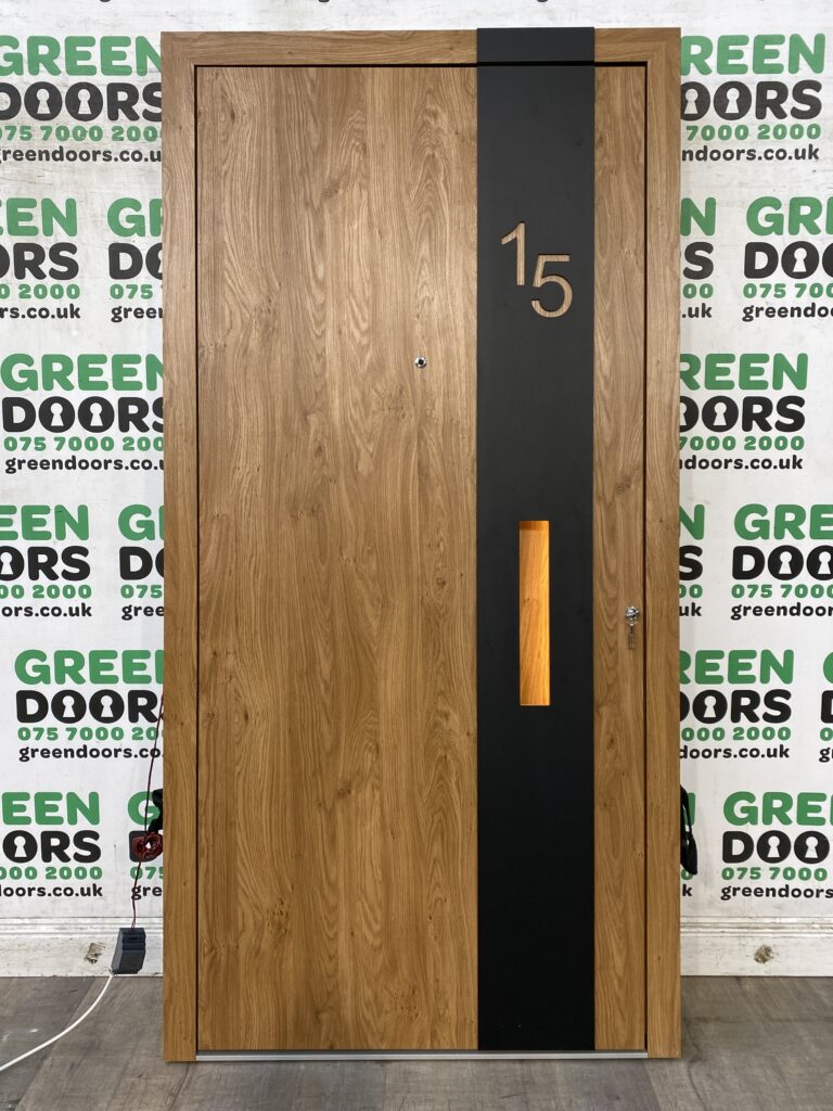 Brown Aluminium Front door | Green doors