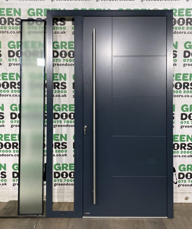 Grey Aluminium Front door | Green doors