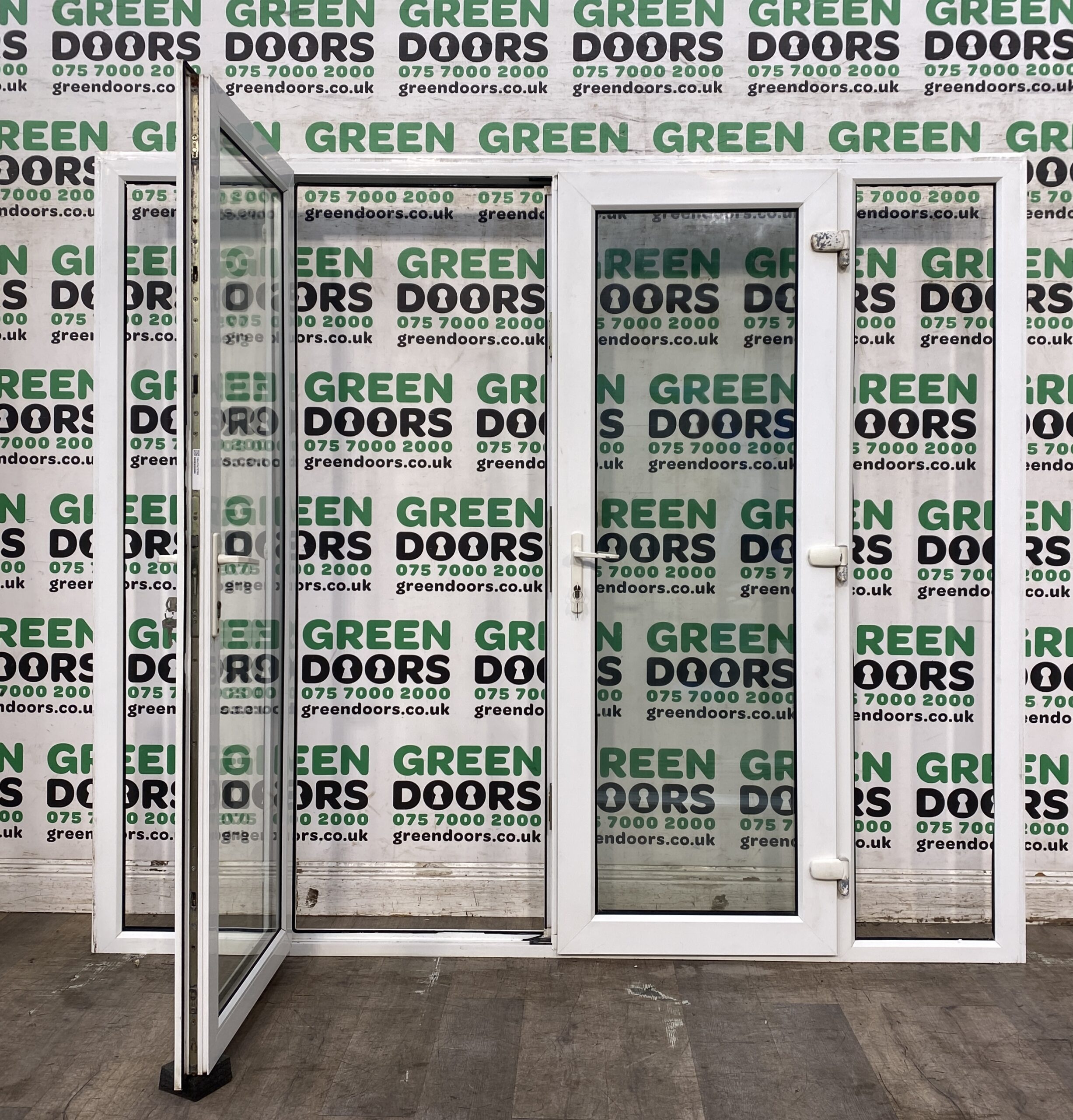 White uPVC French doors | Green doors