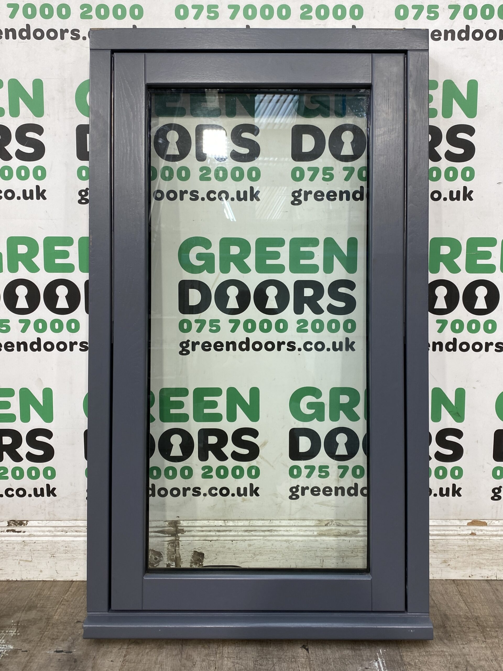 Solid Oak Window | Green doors